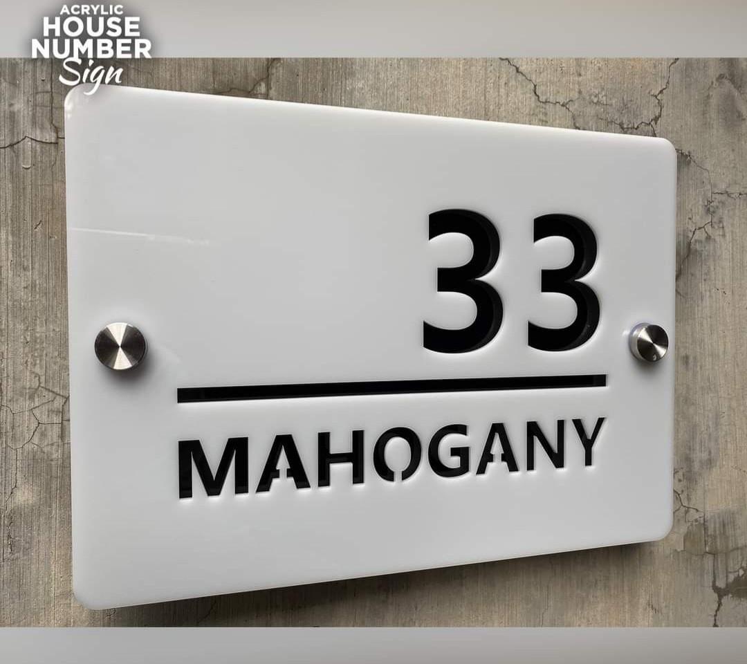Acrylic House Number Plate, Furniture & Home Living, Outdoor Furniture ...