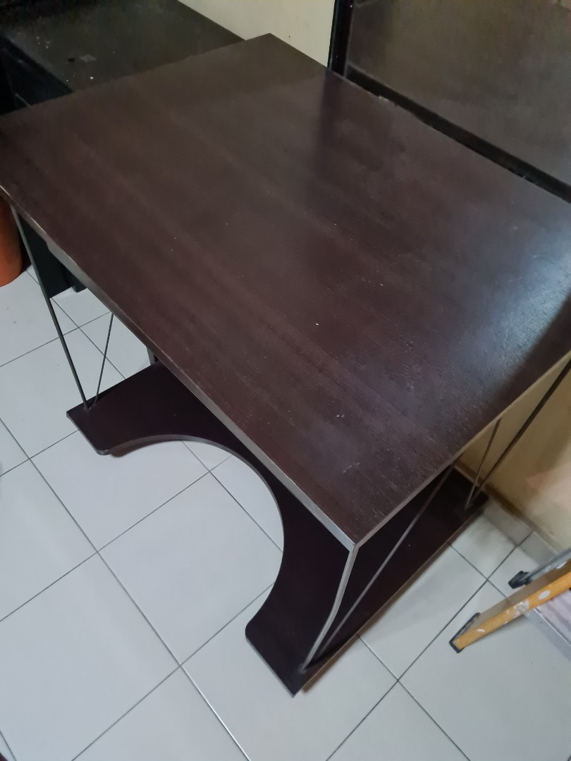 Dark Brown Wooden Study Table and Side Table, Furniture & Home Living ...