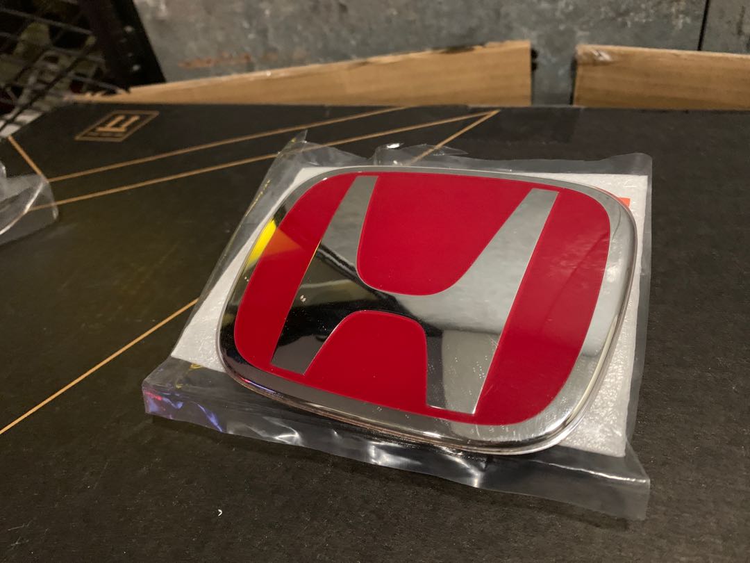 Genuine Honda JDM Front Emblem, Red 75700-S5T-E11, Car Accessories ...