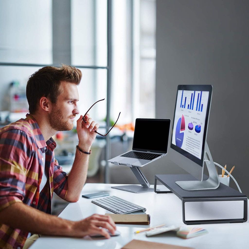 [iDS] USB Port Monitor Stand Riser Computer Monitor Riser Computer ...