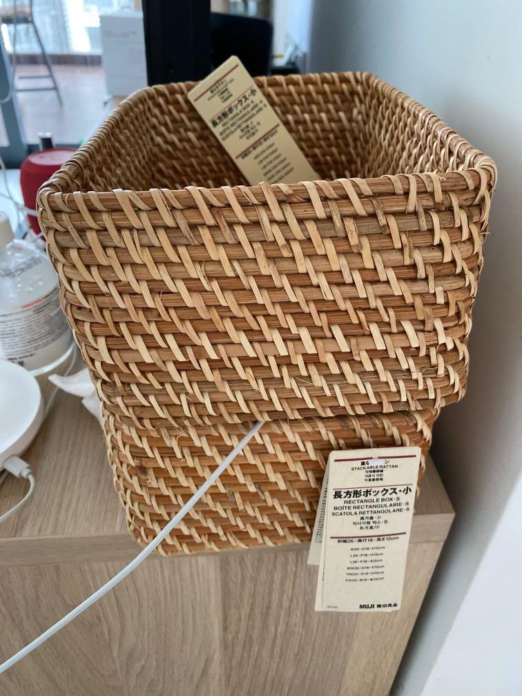 Muji Rattan boxes, Furniture & Home Living, Home Improvement ...