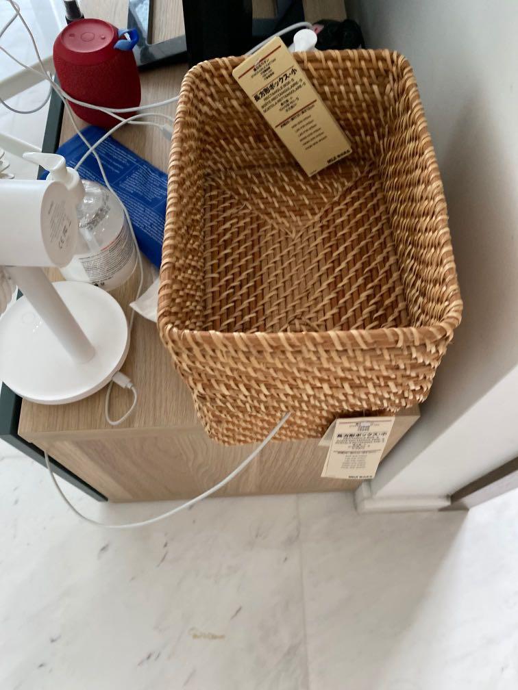Muji Rattan boxes, Furniture & Home Living, Home Improvement ...
