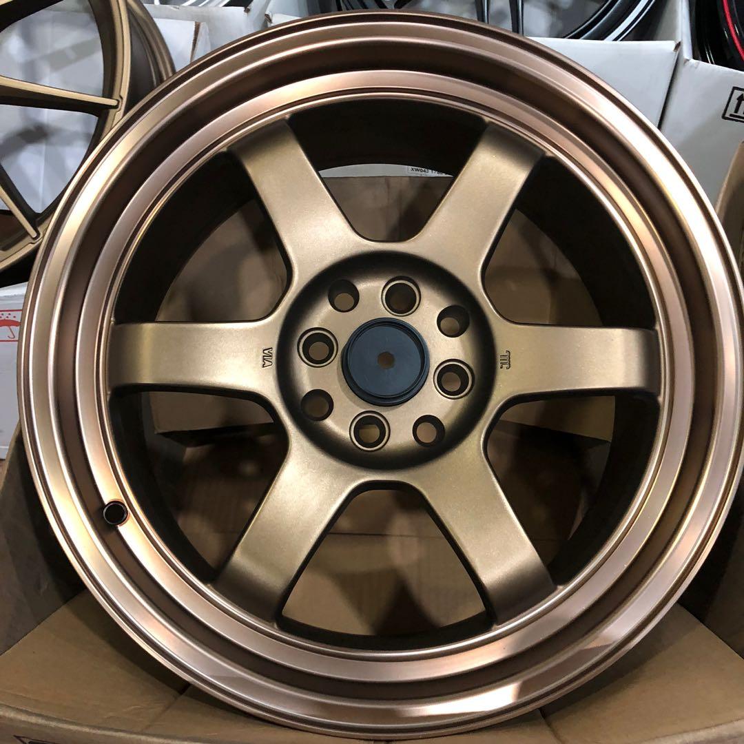 New 17” VR TE37 BRONZE 4x100 / 4x114.3, Car Accessories, Tyres & Rims ...