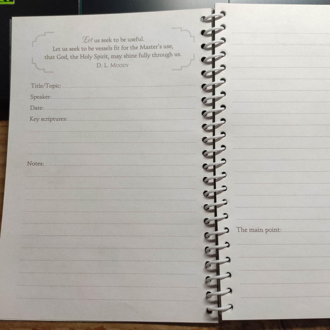 Notebook for Sermon Notes, Hobbies & Toys, Memorabilia & Collectibles ...