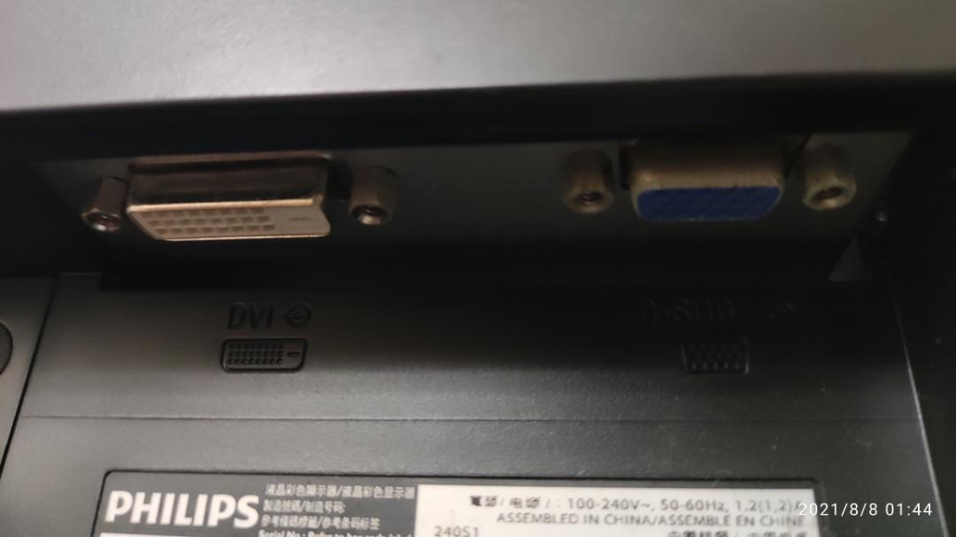 Philips 24in monitor (model: 240S1), Computers & Tech, Parts ...