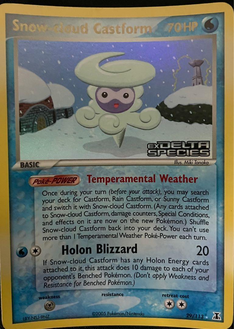 Pokemon Trading Card Snow-cloud Castform, Hobbies & Toys, Toys & Games ...