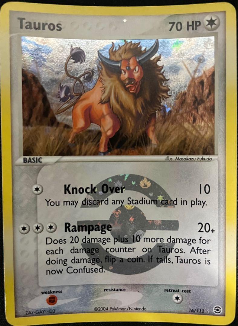 Pokemon Trading Card Tauros, Hobbies & Toys, Toys & Games on Carousell