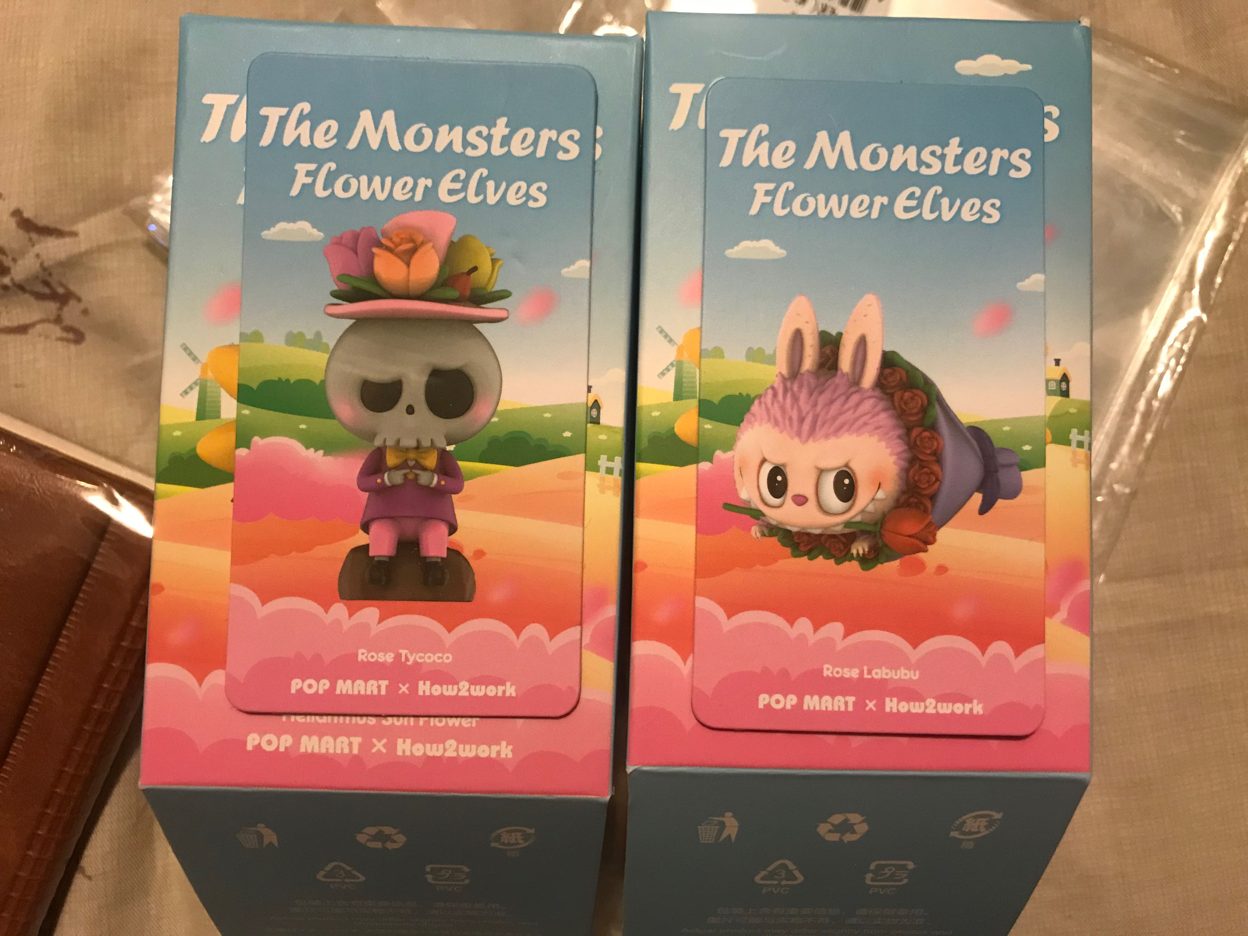 Pop mart labubu flower elves （花之精靈系列）rose labubu +rose tycoco（玫瑰花）盲盒 ...