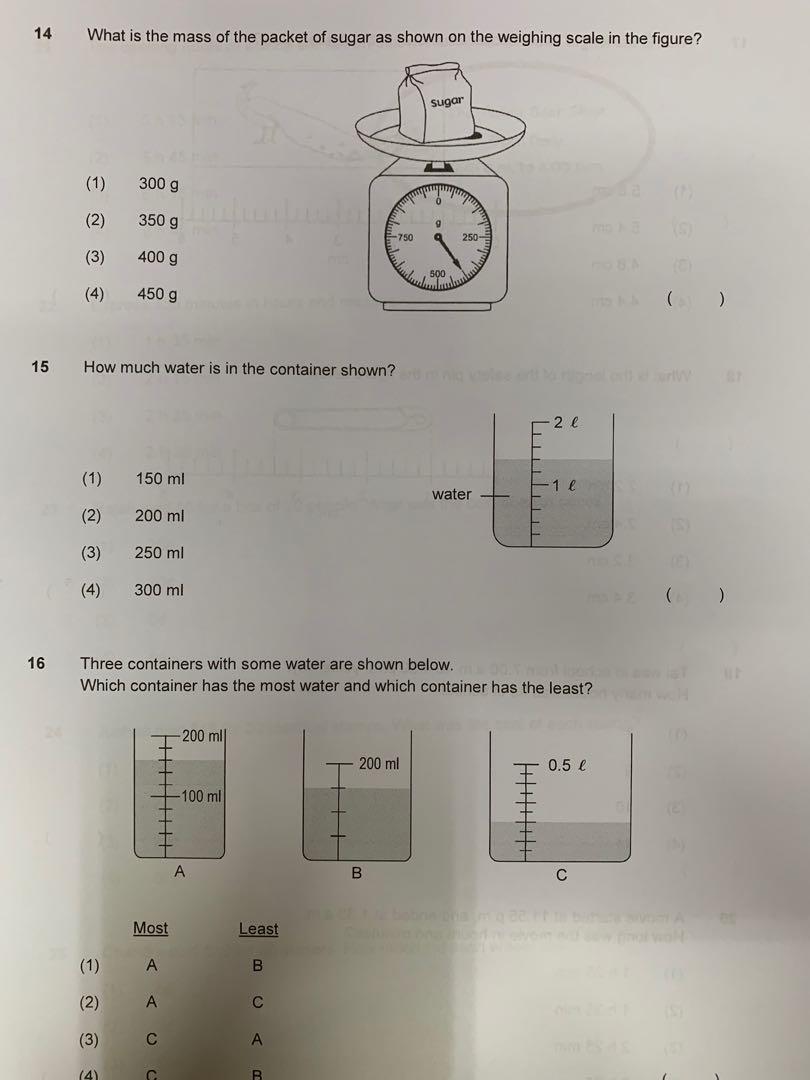 PSLE Math Topical Exam Question 2002 - 2017 / Primary School Leaving ...