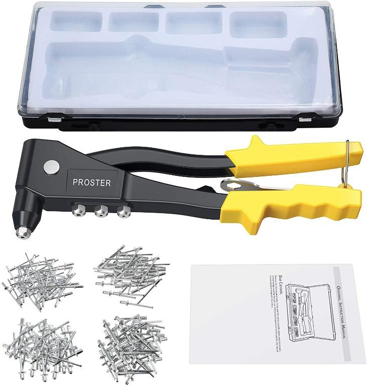 Rivet Gun Set Heavy Duty Rivet Gun with Nut 200 Rivets 2.4mm 3.2mm 4mm ...