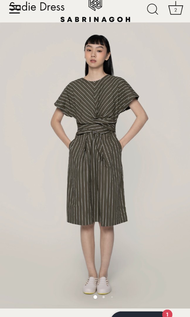 Sabrina Goh Dress - olive green, Women's Fashion, Dresses & Sets, Dresses on Carousell