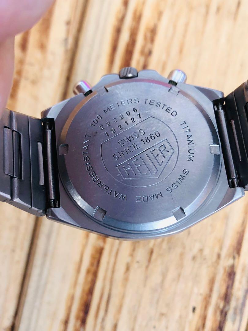 Very Rare Vintage Heuer Titanium Chronograph Quartz Swiss Watch, Luxury ...