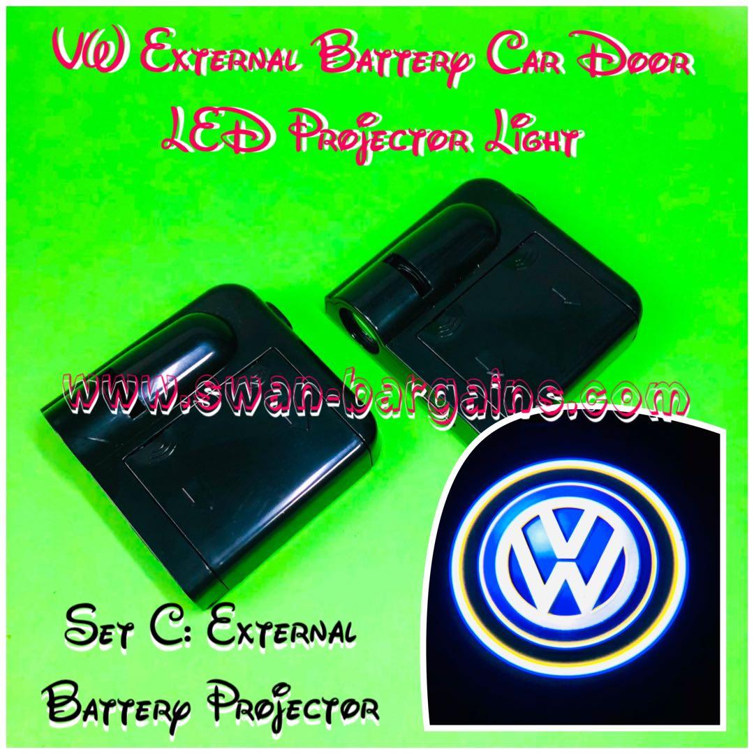 2pcs VW Logo Integrated or External Battery Door Courtesy Greetings LED ...