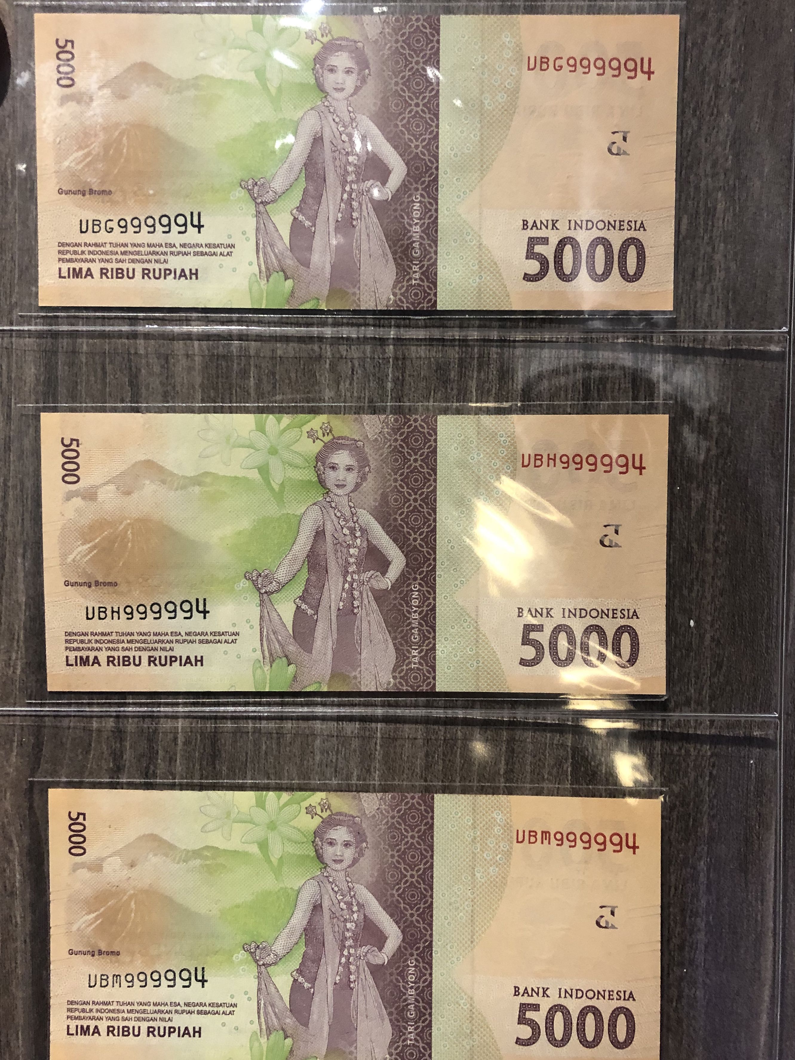 5000 Indonesian rupiah running number and fancy number too, Hobbies ...