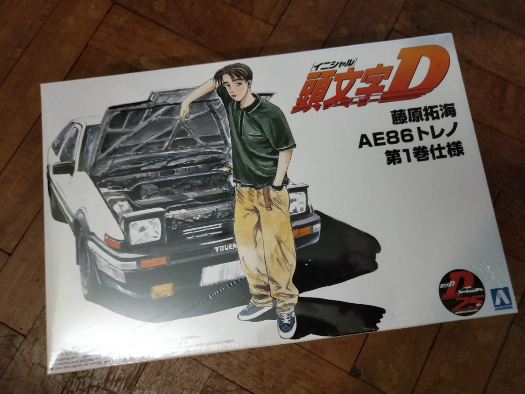 Aoshima Toyota AE86 Trueno Initial D Volume 1 Version 1/24 scale Plastic Model Plamo, Hobbies ...