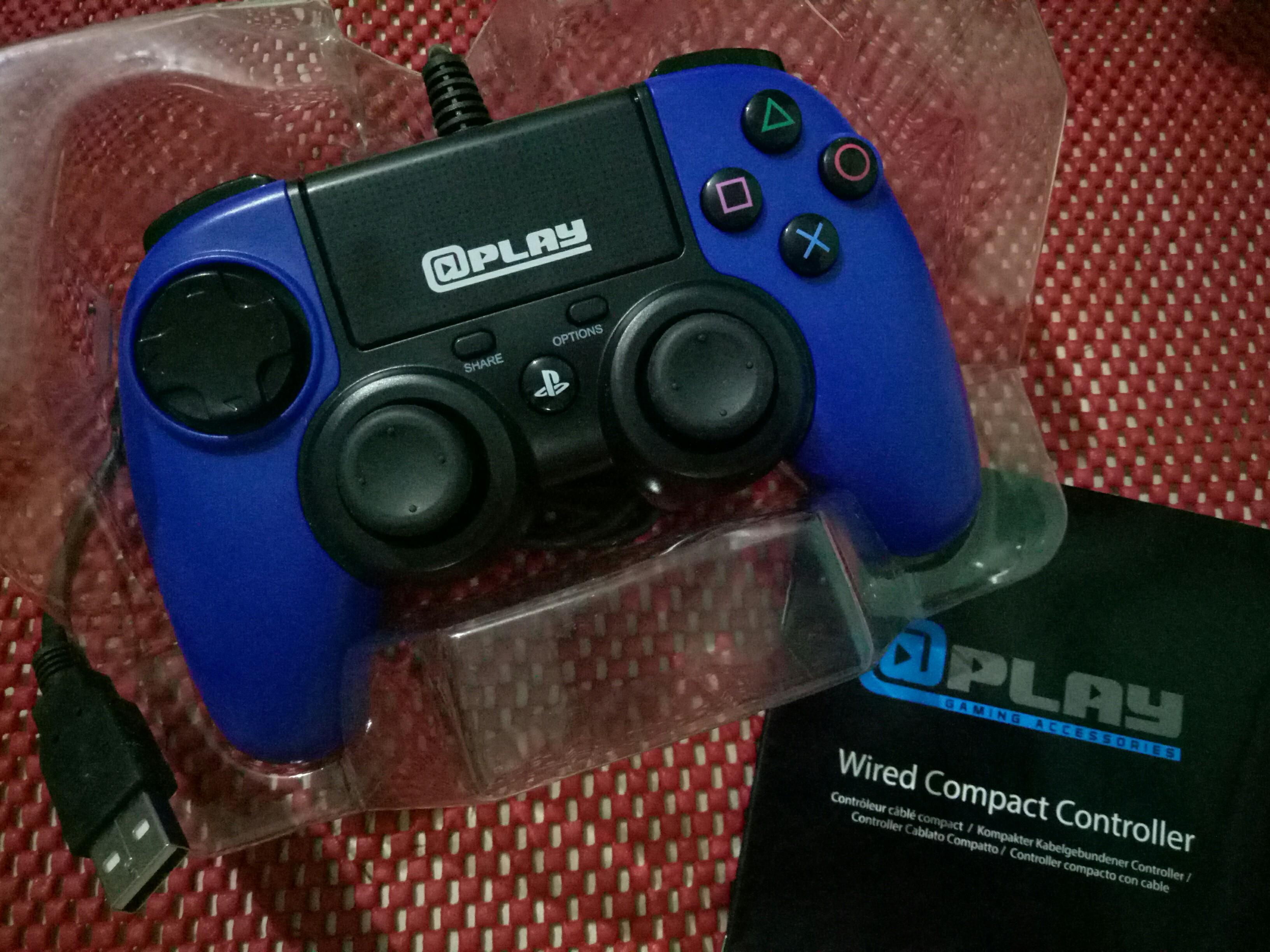 AtPlay Wired Compact Controller for PS4 Blue, Video Gaming, Gaming ...