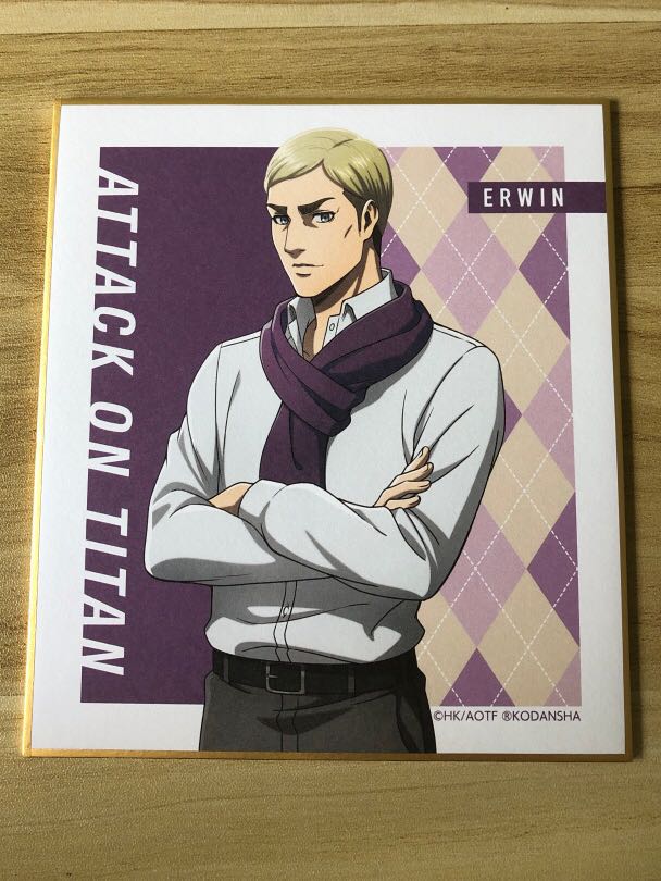 attack on titan erwin shikishi board aot, Hobbies & Toys, Memorabilia ...