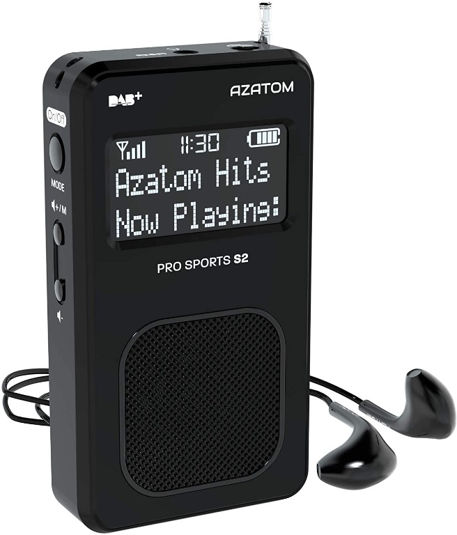 AZATOM Pro Sports S2 DAB Digital Portable FM Radio DAB DAB+ & FM ...