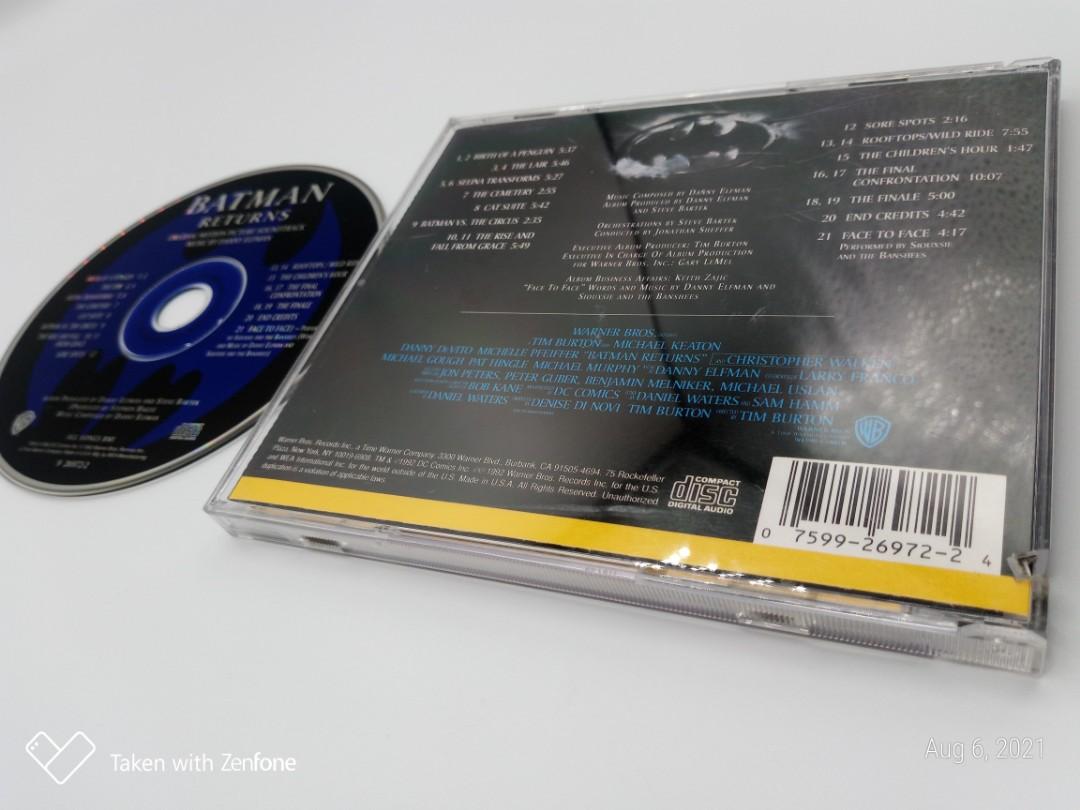 Batman Returns Original Movie Soundtrack /1992 Warner Bros. Record US ...