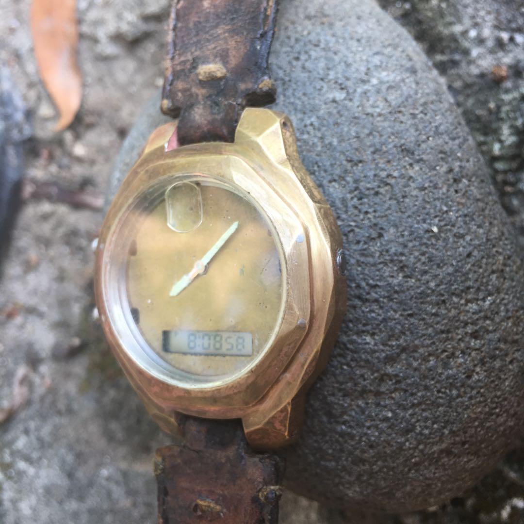 Casio edifice octagon patina, Fesyen Pria, Jam Tangan di Carousell