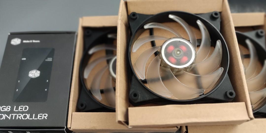 CoolerMaster RGB Fans with RGB Controller, Computers & Tech, Parts ...