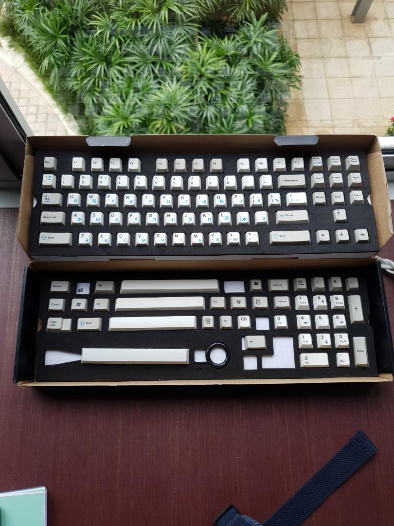 Enjoypbt black blue cyrillic keycaps for custom mechanical keyboard ...