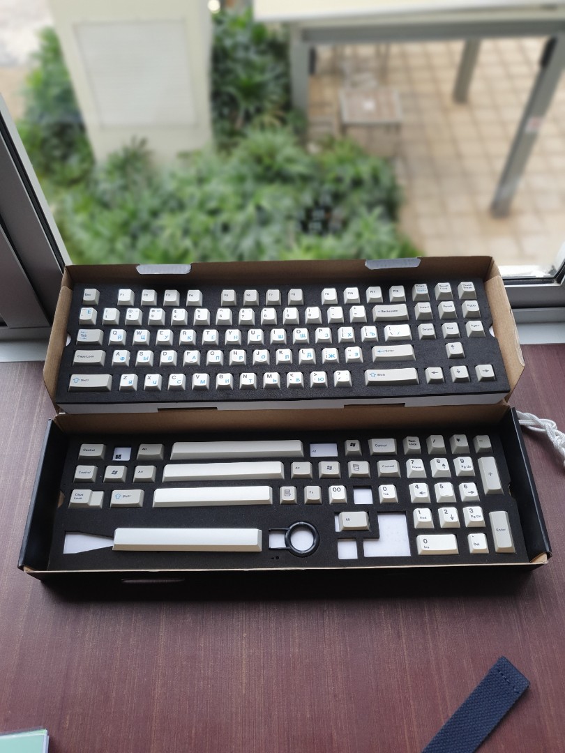 Enjoypbt black blue cyrillic keycaps for custom mechanical keyboard ...