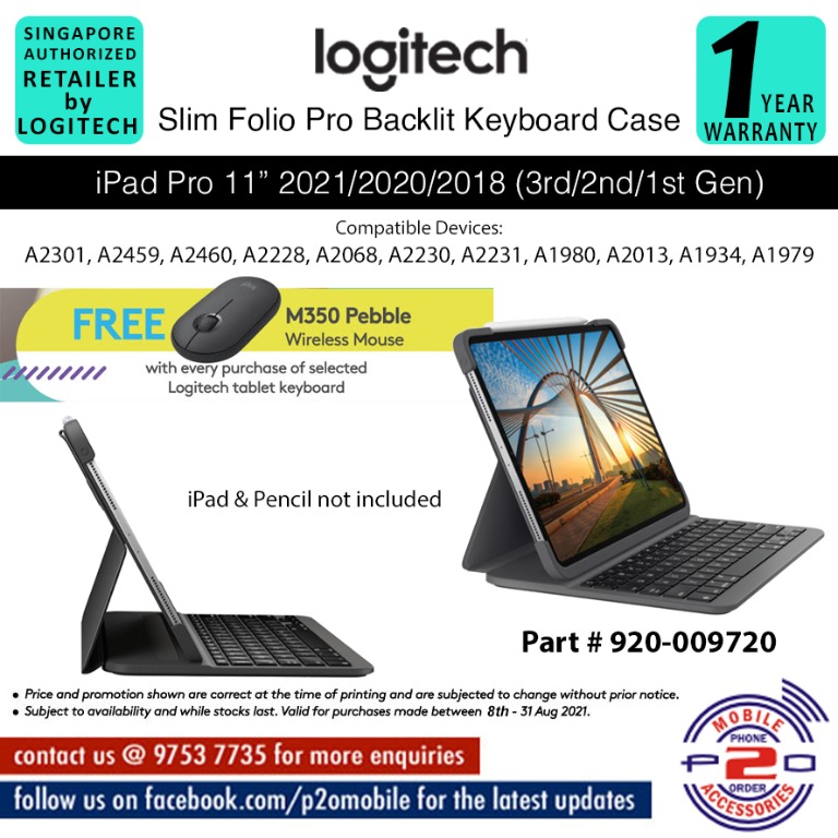 FREE Logitech M350 Pebble Wireless Mouse with Purchase of Logitech Slim ...