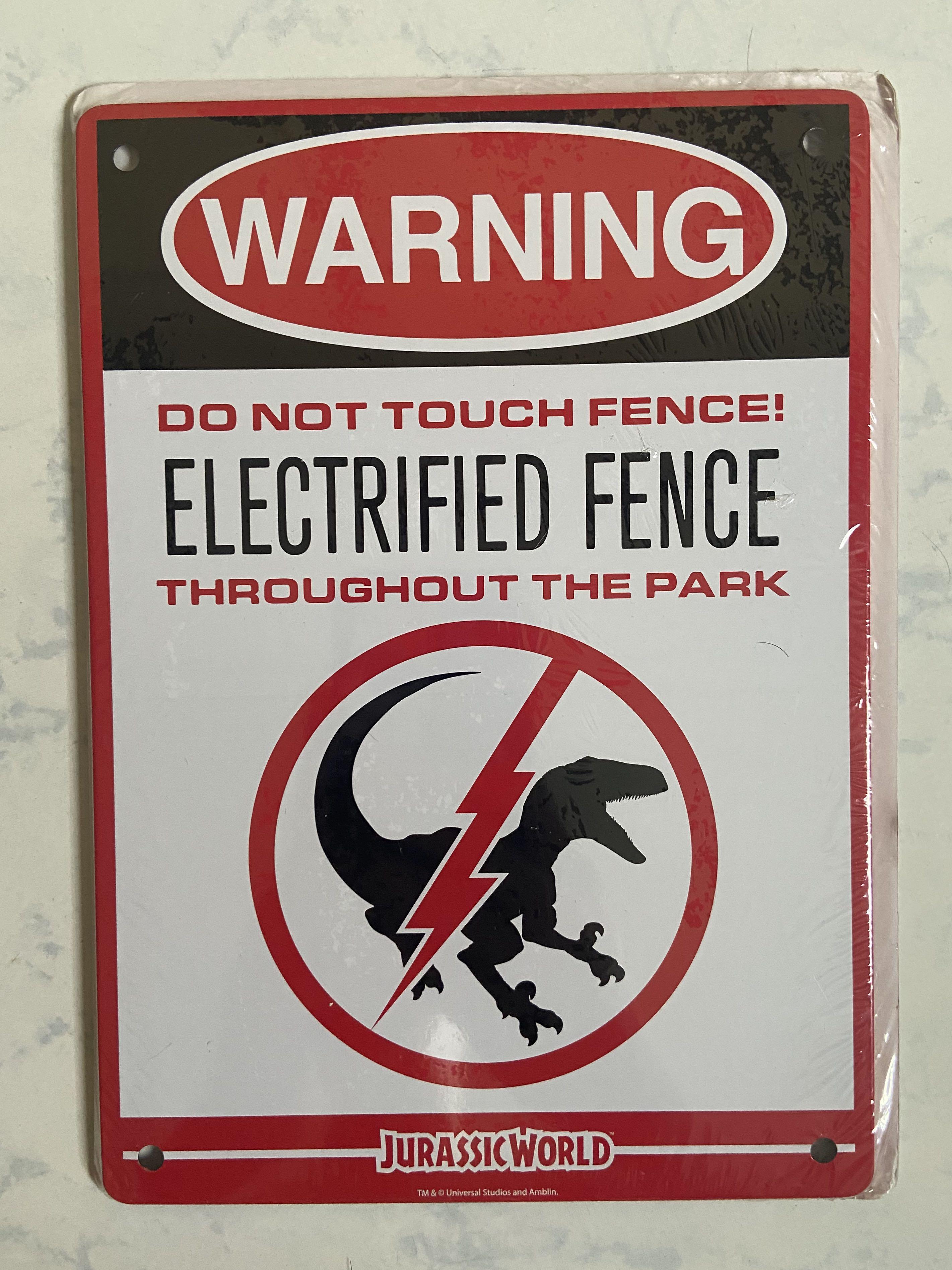 Jurassic World Warning Sign, Hobbies & Toys, Memorabilia & Collectibles ...