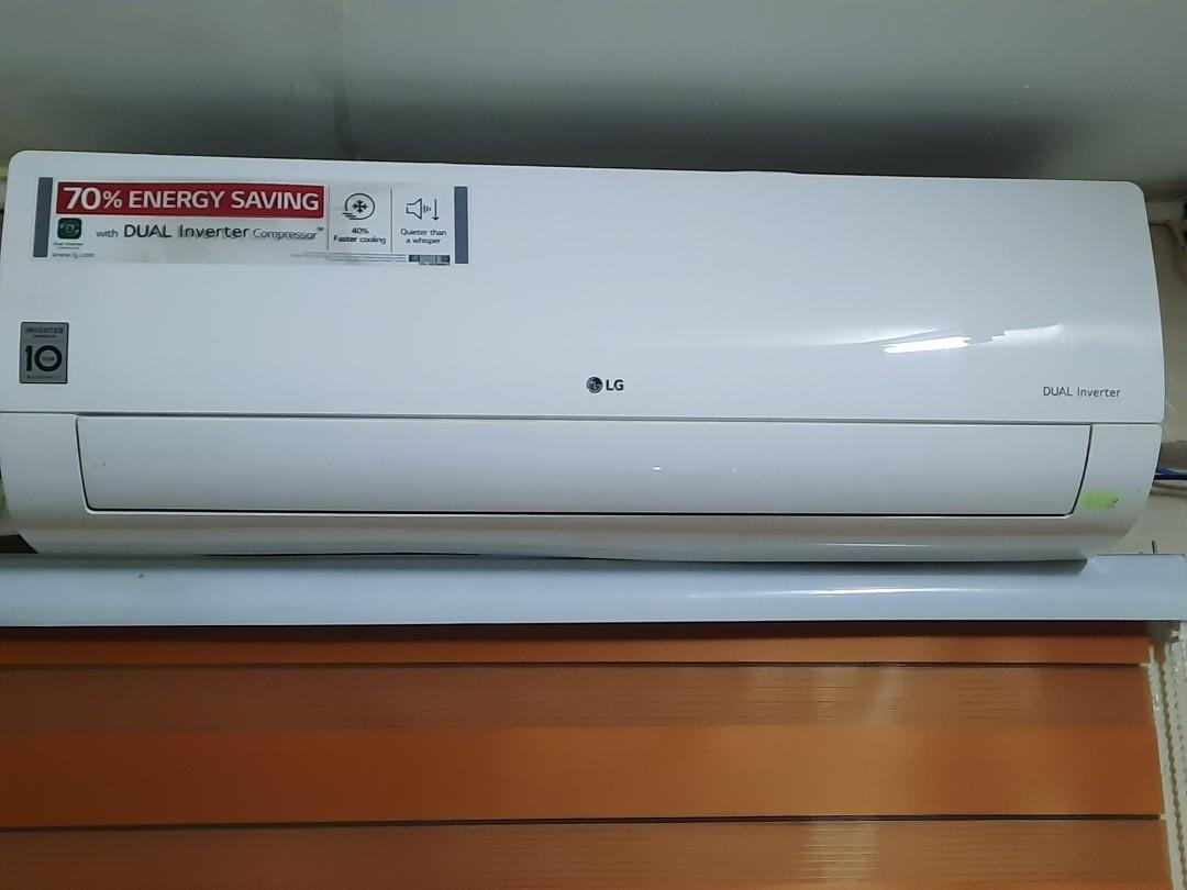 LG split type inverter aircon, Furniture & Home Living, Lighting & Fans ...