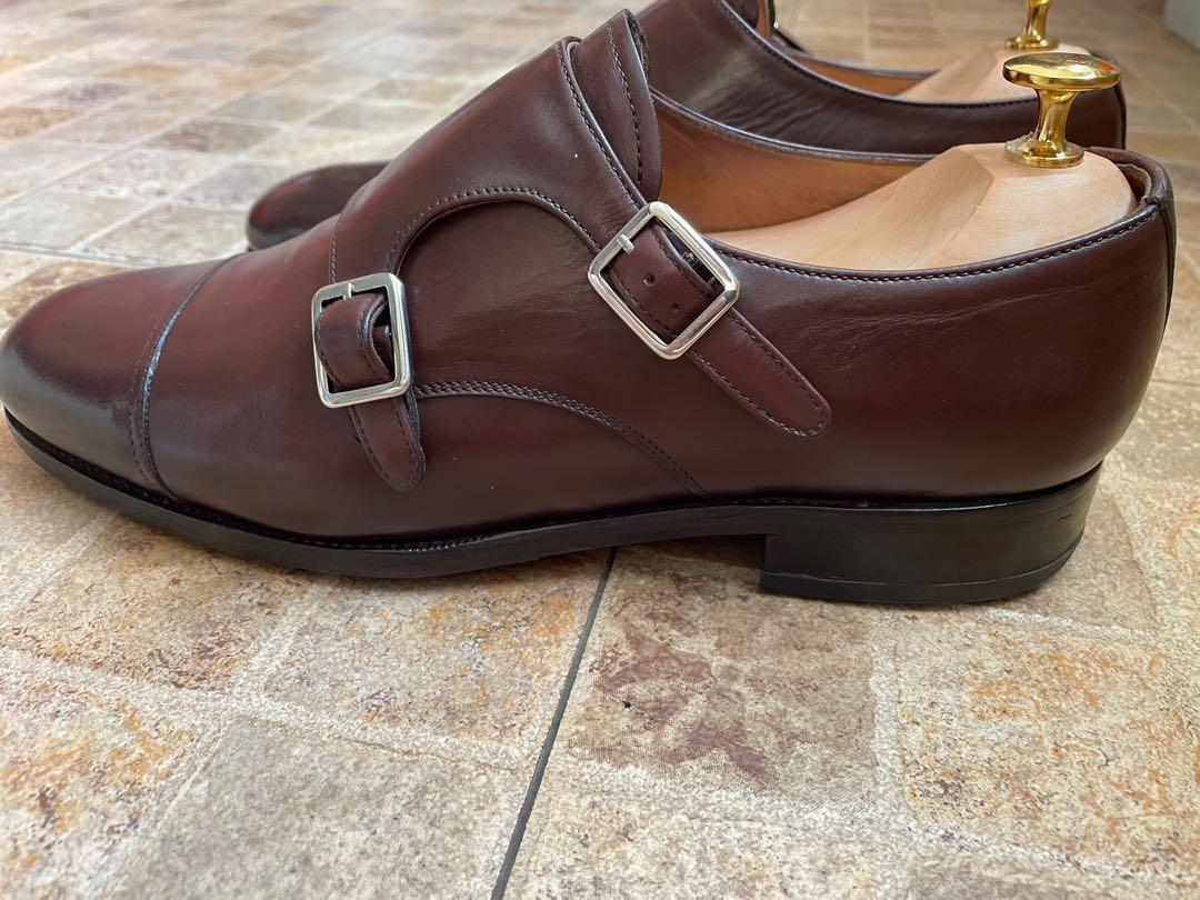 Meermin double monkstrap antique calf leather in dark brown, Men's ...