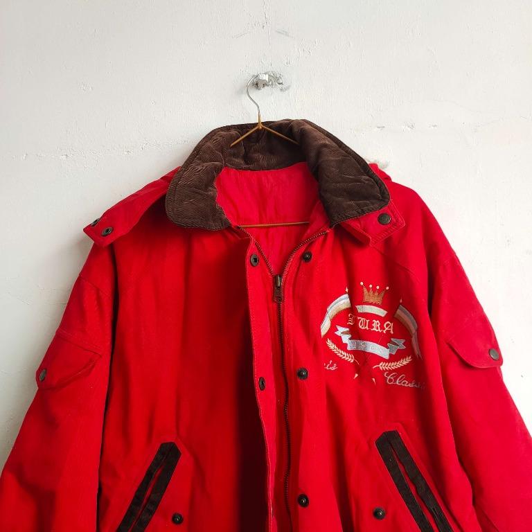 Red Emboidered Motor/Bomber Style with removable Hood Jacket Outer ...