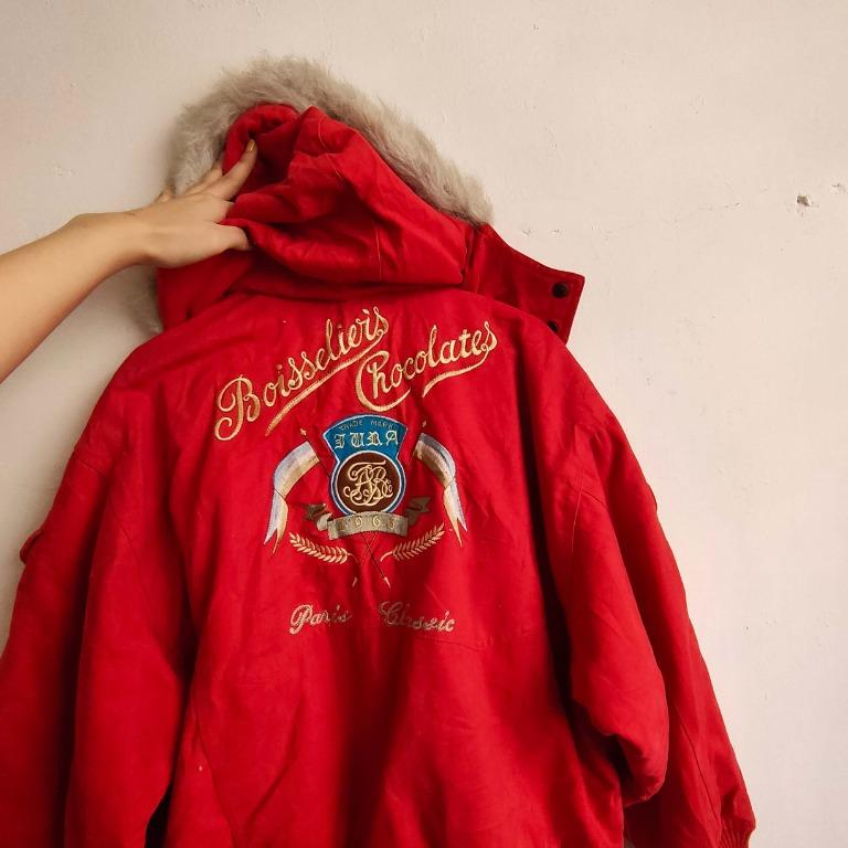 Red Emboidered Motor/Bomber Style with removable Hood Jacket Outer ...