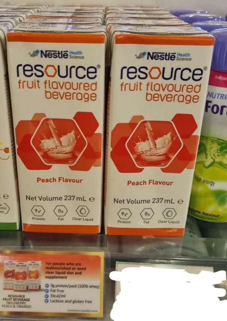 Resource fruit flavoured supplement beverage, Health & Nutrition ...