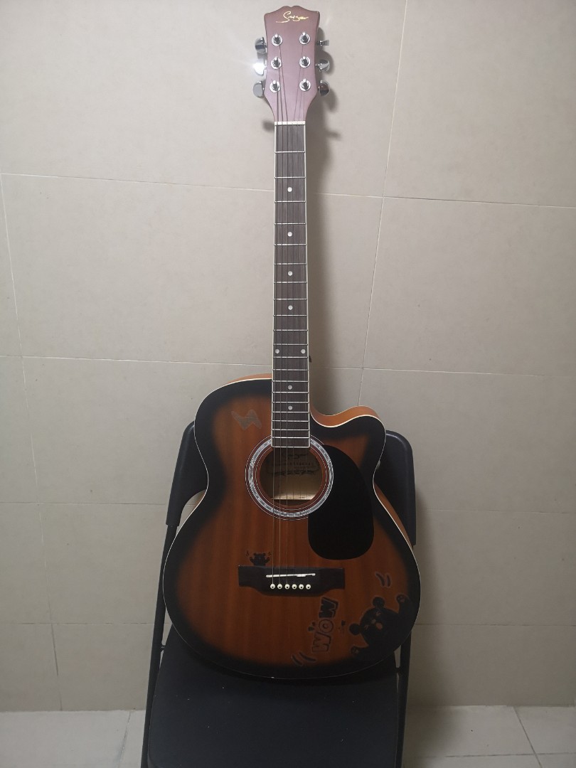 Saiger Guitar with bag, Hobbies & Toys, Music & Media, Musical ...