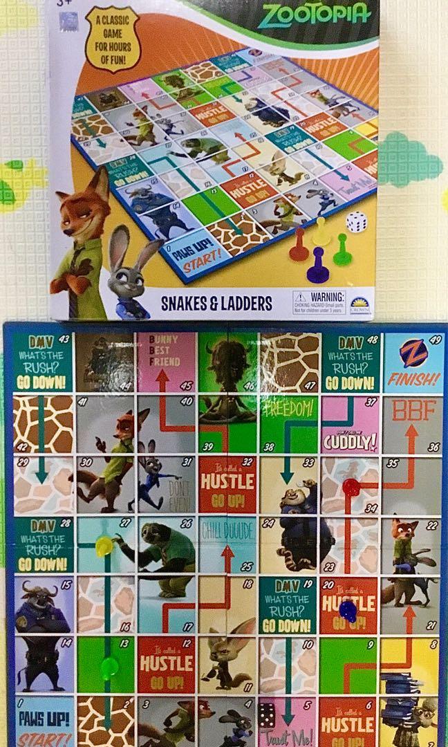 Snakes and Ladders (Disney Zootopia)board game, 玩具 & 遊戲類, Board Games ...