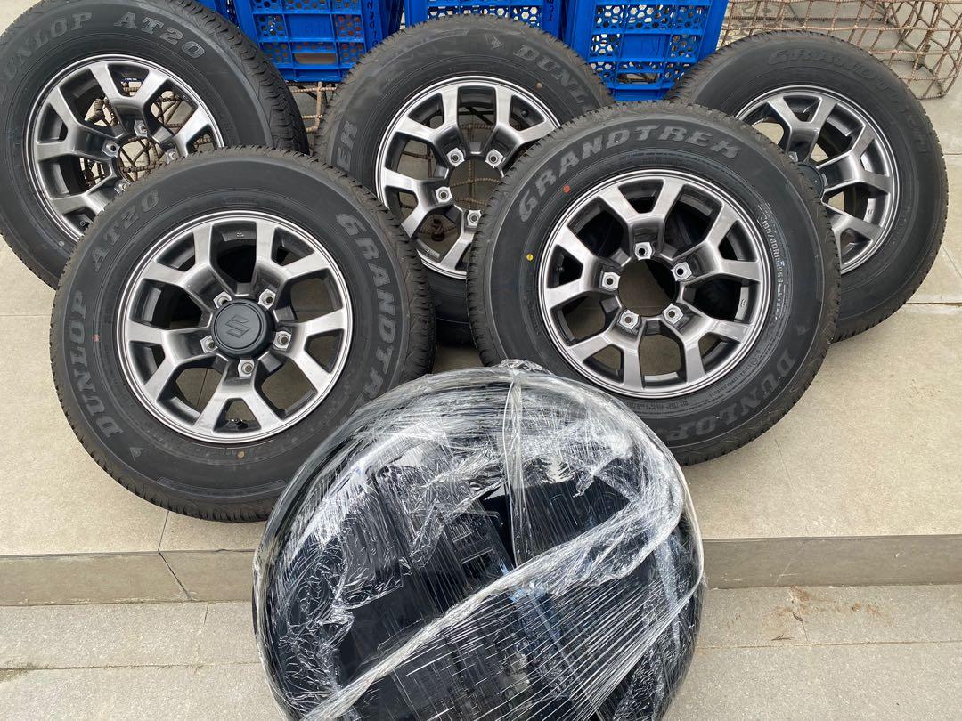 Suzuki Jimny JB74 stock rims and tires (set of 5) with spare tire cover ...