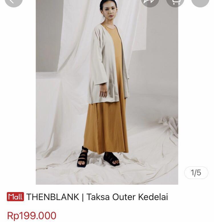 Thenblank - Taksa Outer Kedelai, Fesyen Wanita, Pakaian Wanita, Baju Luaran di Carousell
