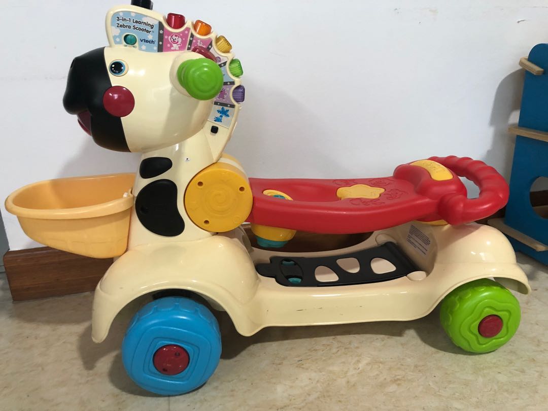 Vtech 3-in-1 Learning Zebra scooter, Babies & Kids, Infant Playtime on ...