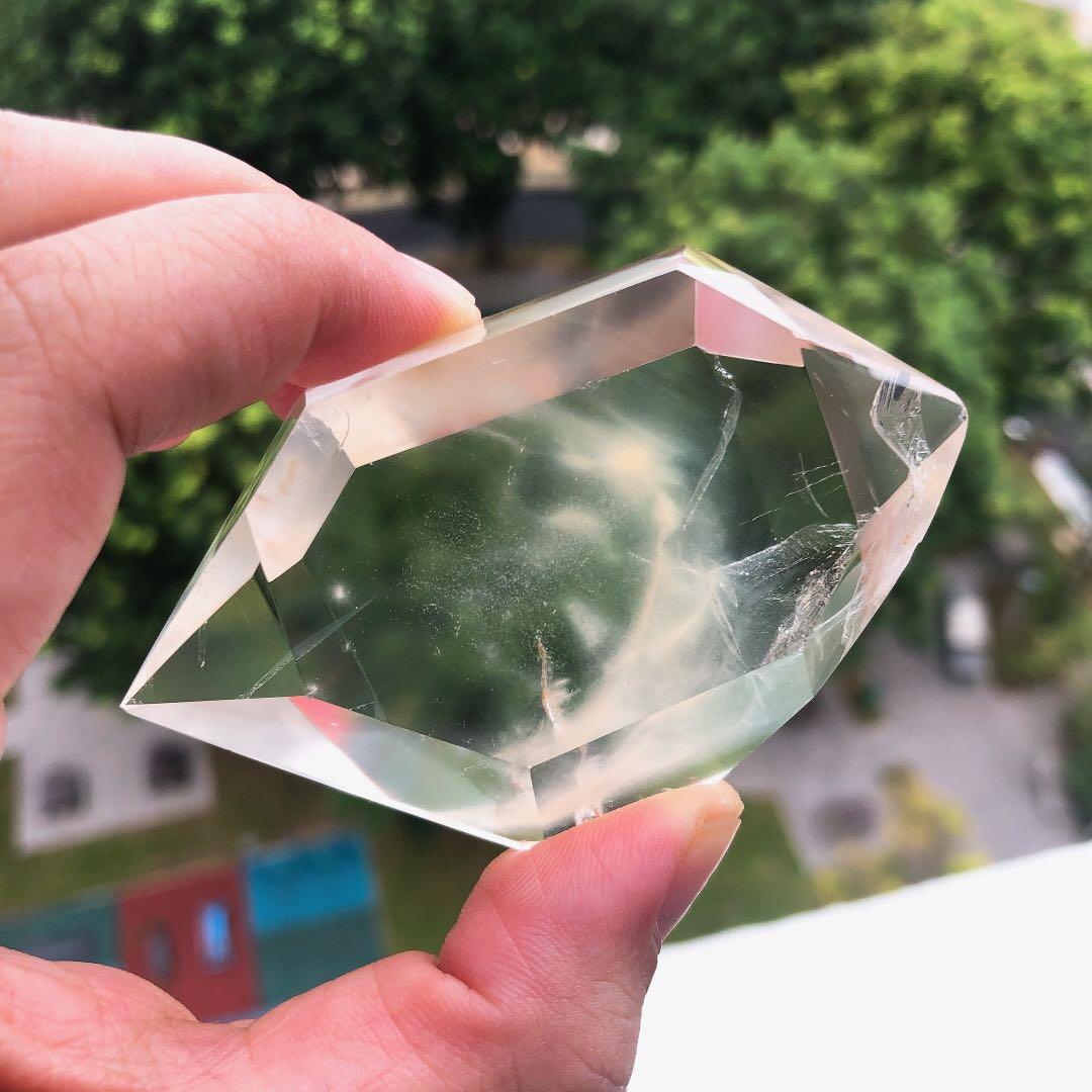 Yellow rabbit hair quartz double point crystal, Hobbies & Toys ...