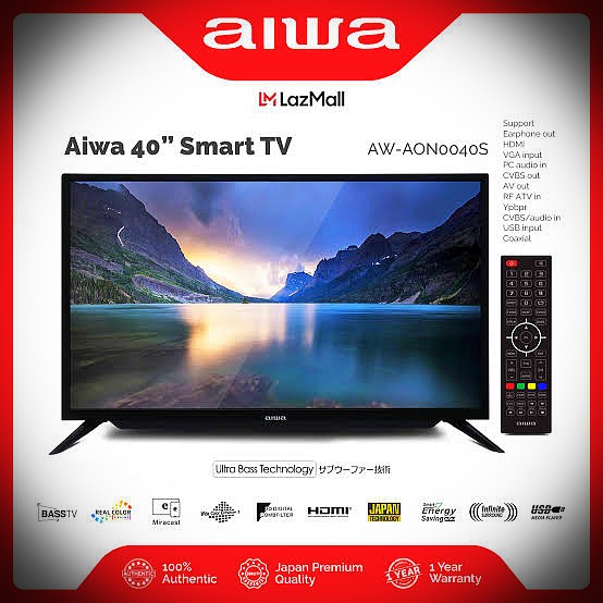 AIWA 40INCHES SMART TV JAPAN SURPLUS, Furniture & Home Living ...