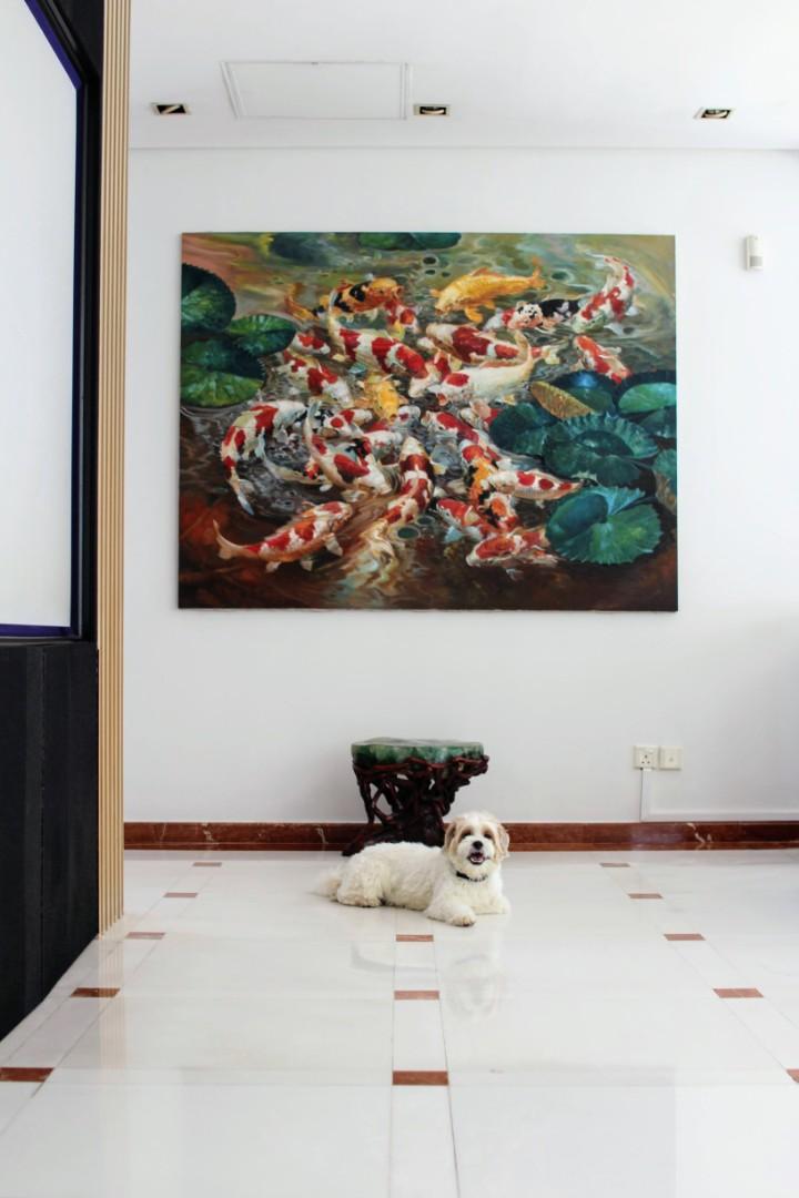 Rujiman Auspicious KOI oil painting ode to art, Hobbies & Toys ...