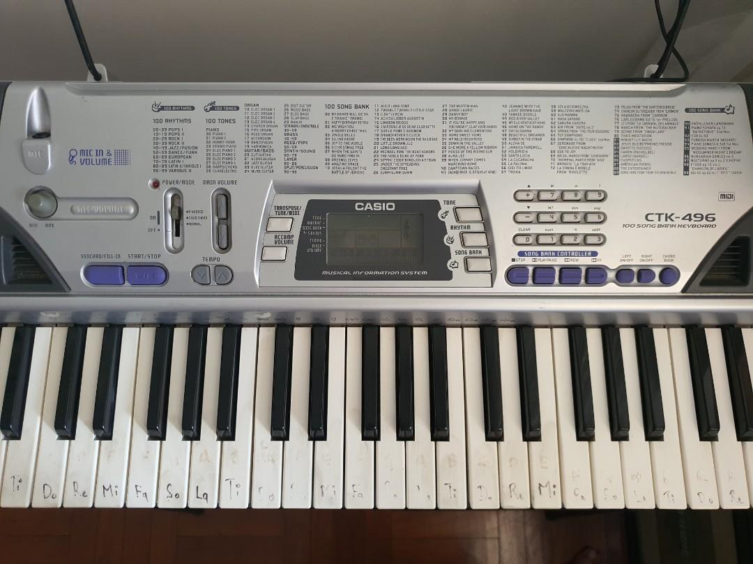 Casio 100 Song Bank Keyboard with Adapter, Hobbies & Toys, Music ...