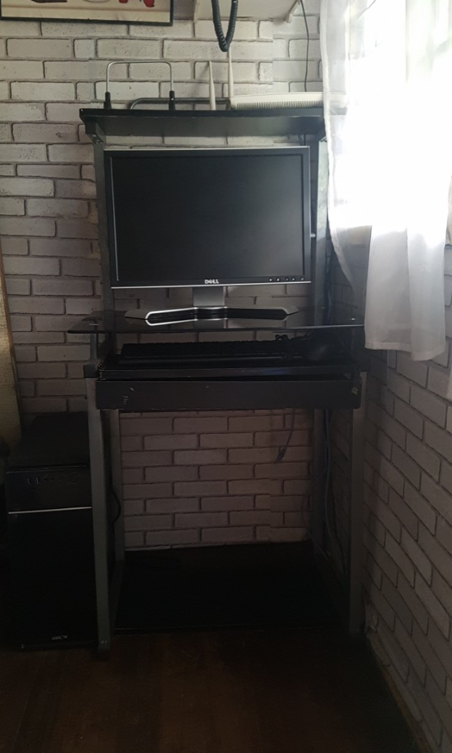 Selling low!!! Computer table with monitor and CPU, Furniture & Home ...