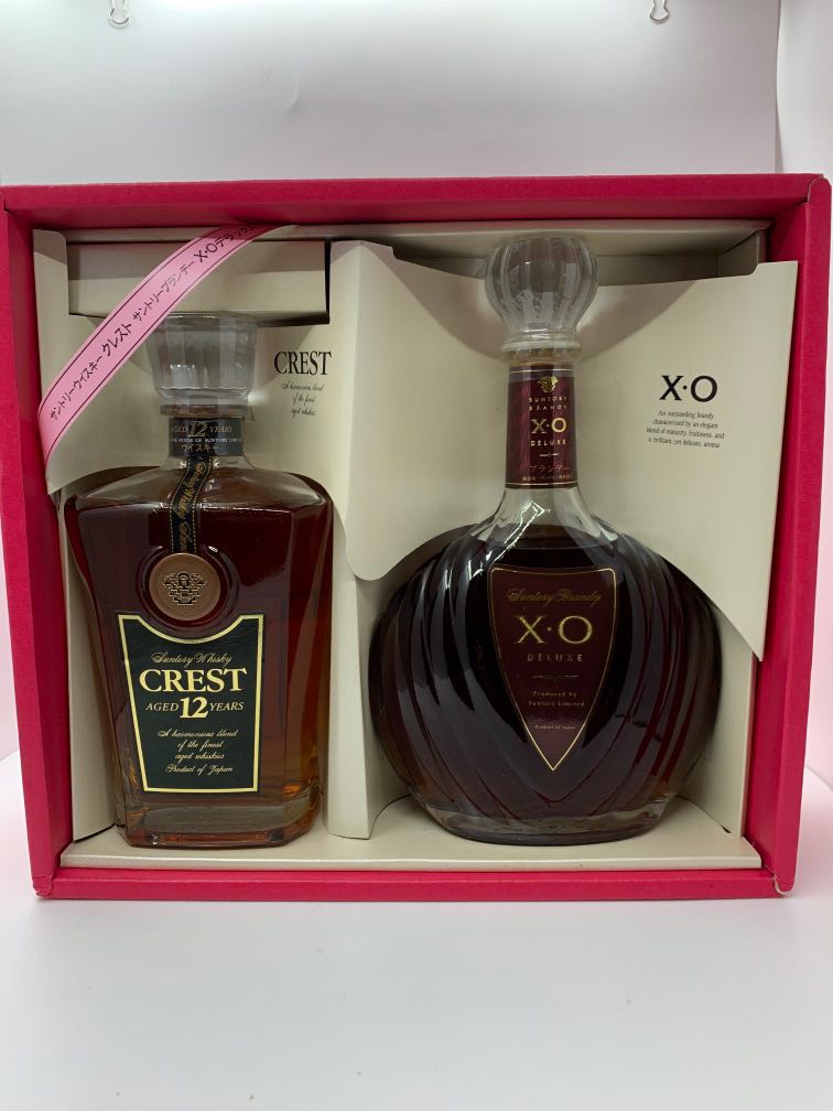 Crest 12 + Suntory Brandy XO Box set, 嘢食 & 嘢飲, 酒精飲料 - Carousell