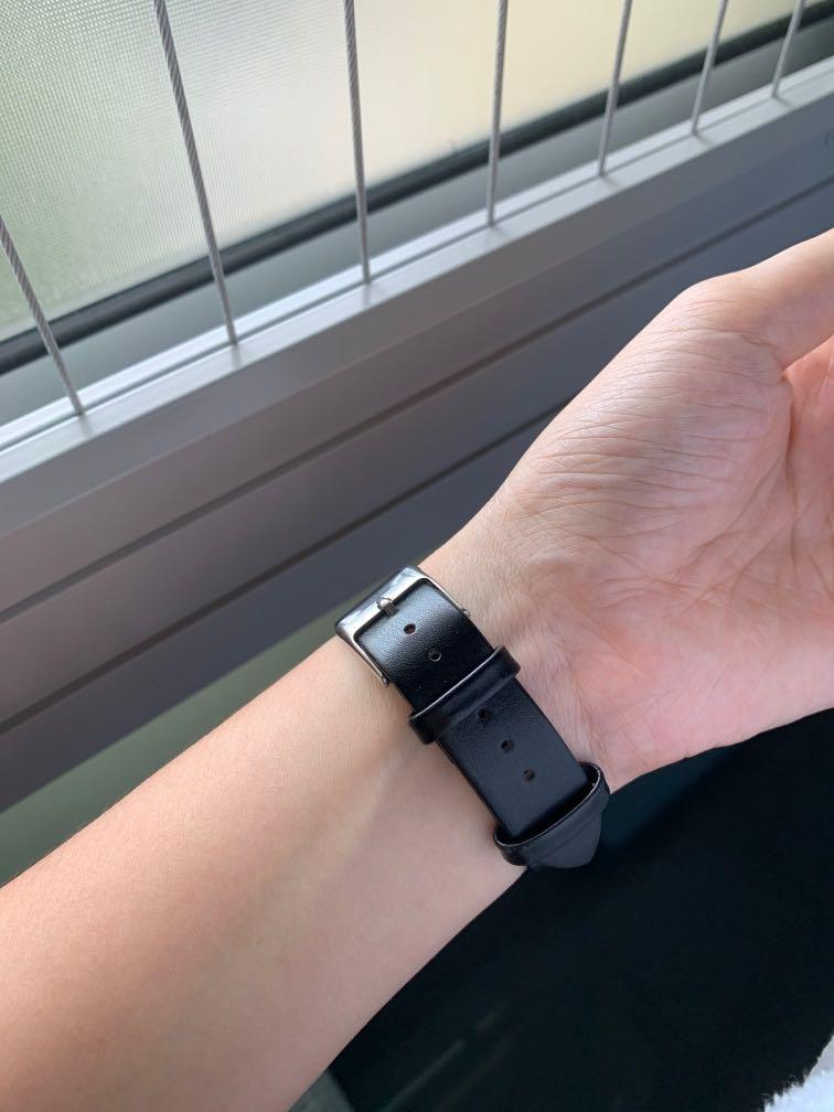 Daniel Philip Black Leather Wrist Watch, Women's Fashion, Watches ...