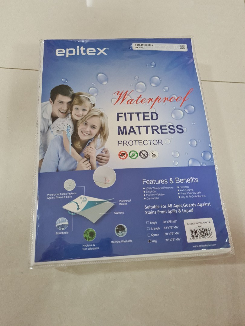 EPITEX WATERPROOF FITTED MATTRESS, Furniture & Home Living, Bedding ...