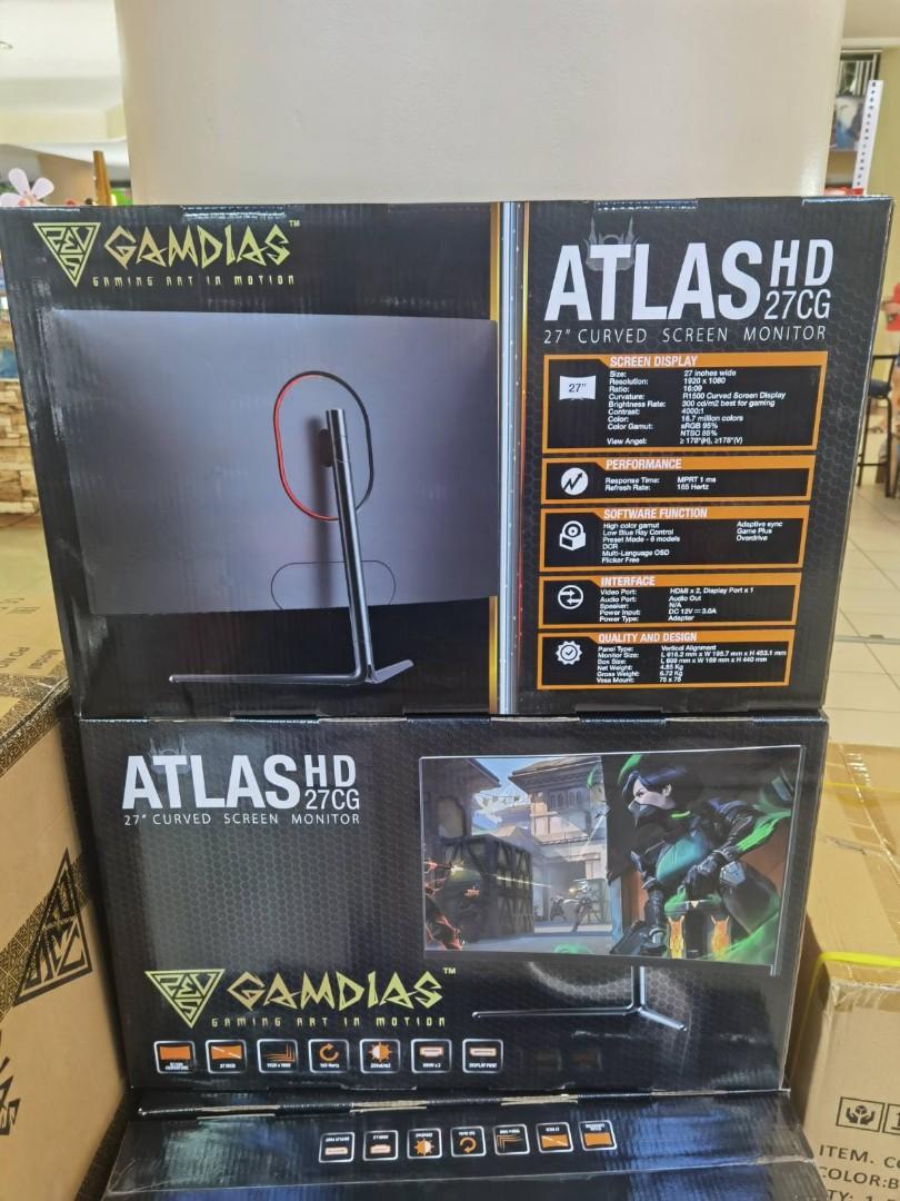 GAMDIAS MONITOR ATLAS HD27CG 165HZ CURved GAMING MONITOR, Computers ...