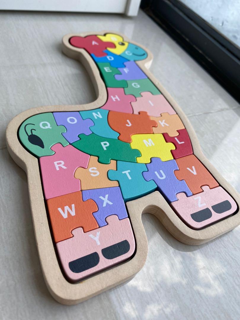 Hema wooden alphabet number board puzzle game, Hobbies & Toys, Toys ...