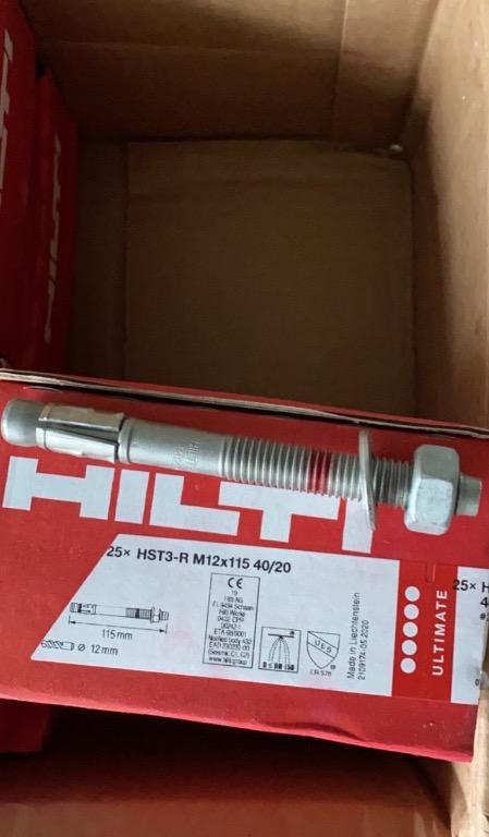 Hilti HST3-R m12 x115mm 不銹鋼拉爆螺絲, 興趣及遊戲, 手作＆自家設計, 工藝用品及工具 - Carousell